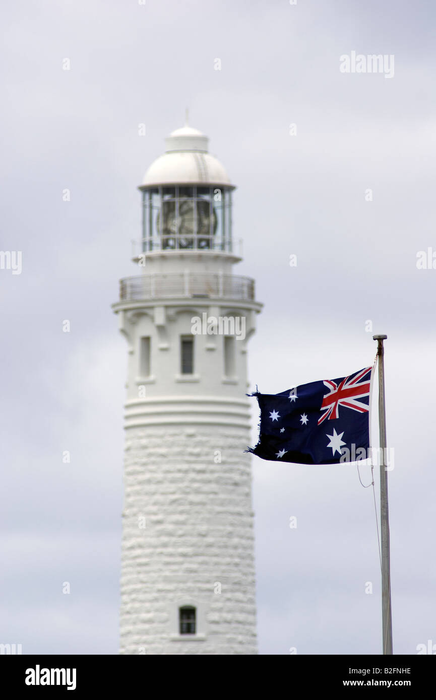 lighthouse and Australian Flag Stock Photo - Alamy