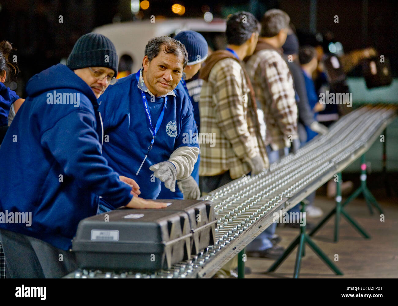 On election night a mobile ballot box from electronic voting machine ...