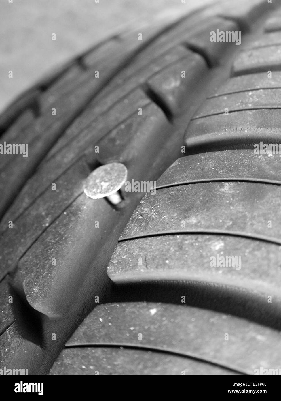 Car punctured hi-res stock photography and images - Alamy