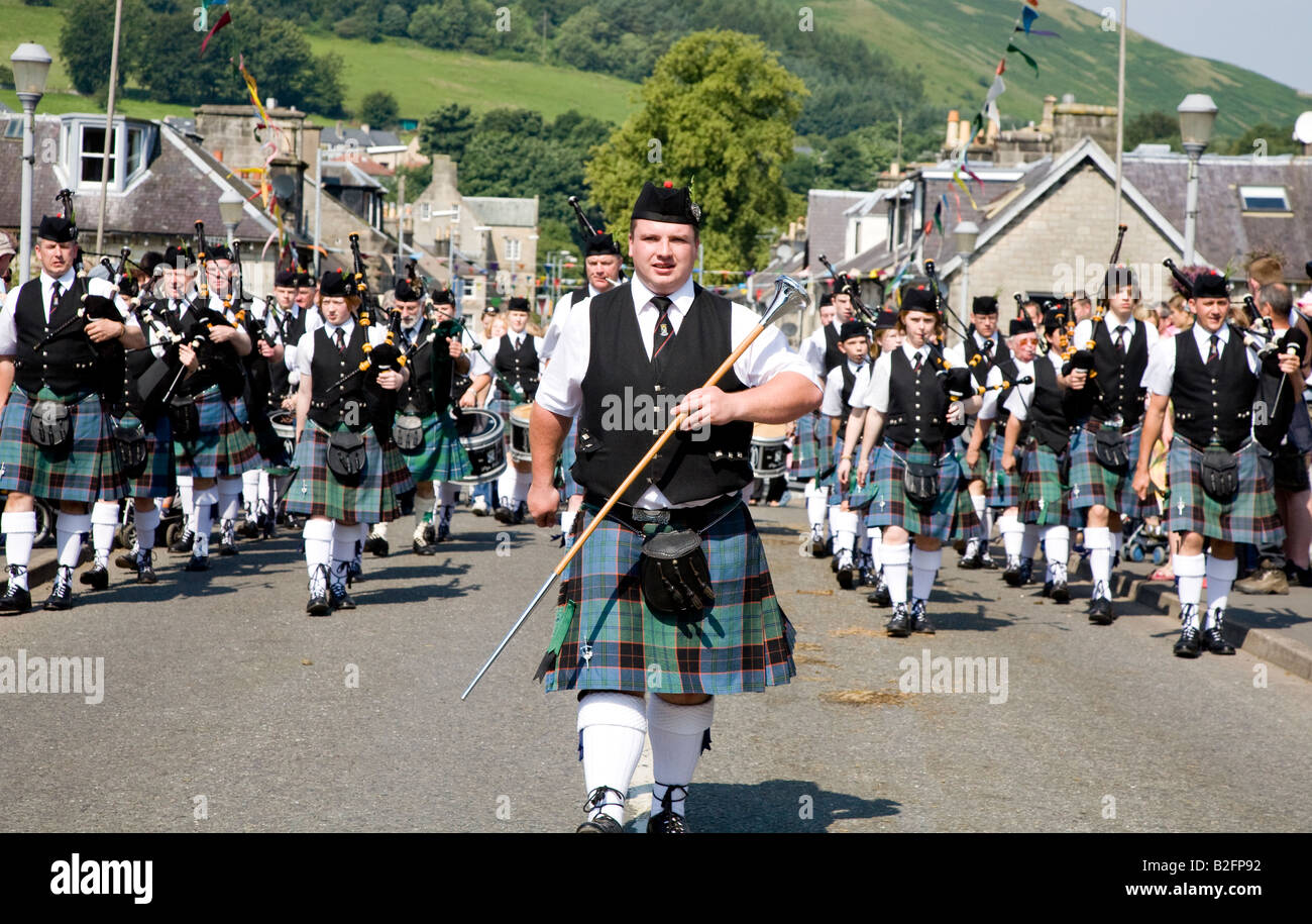 Scottish Pipe Band Langholm Common Riding Langholm Scotland UK Stock ...