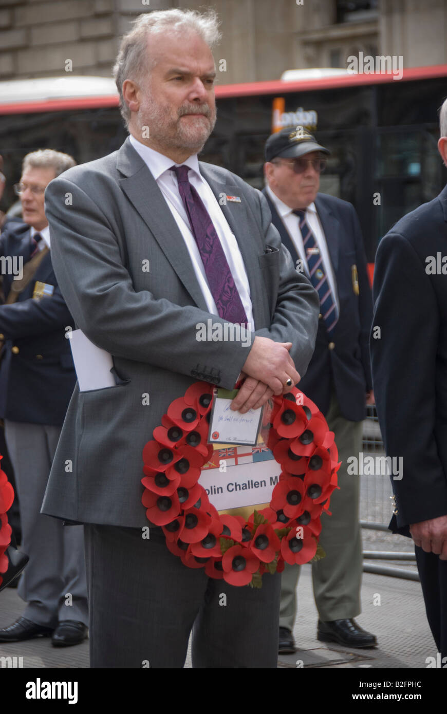 Leeds Labour MP Colin Challen waits to lay wreath on Cenotaph at Armed ...