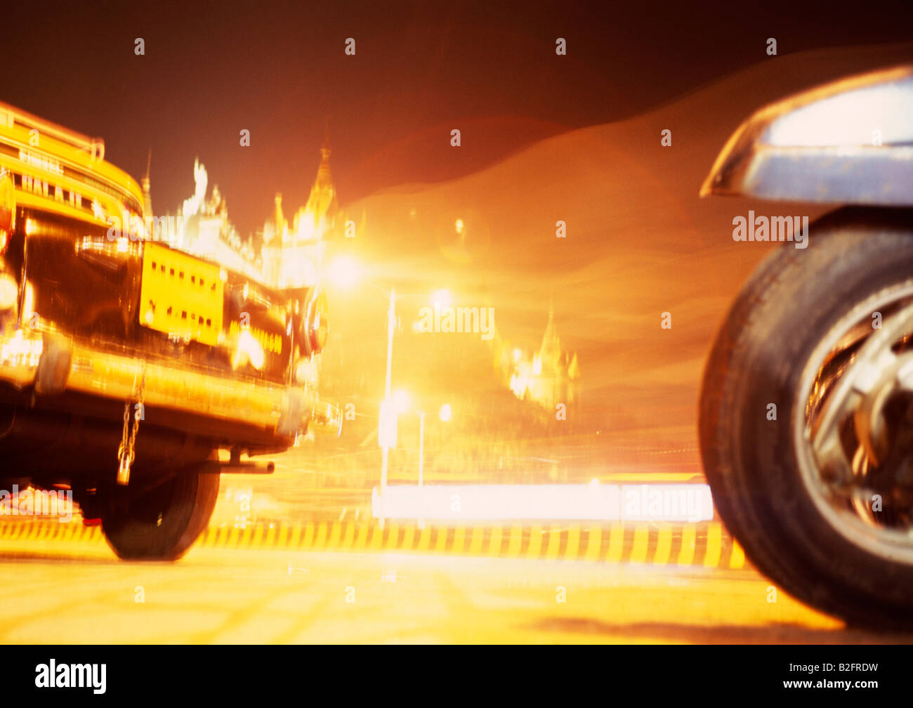 Mumbai taxi at night, India Stock Photo - Alamy