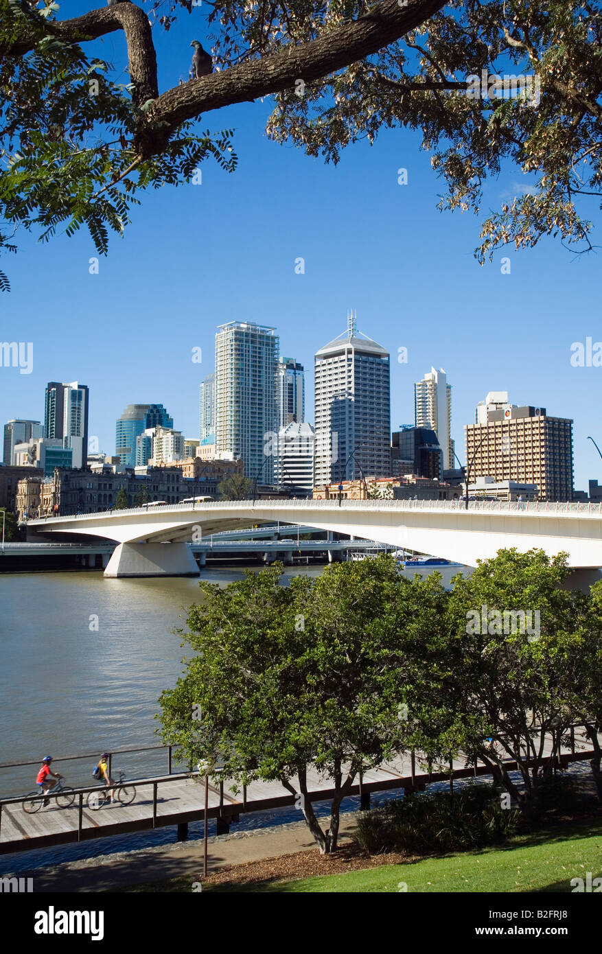 Bribane city skyline viewed from South Bank - Brisbane, Queensland ...