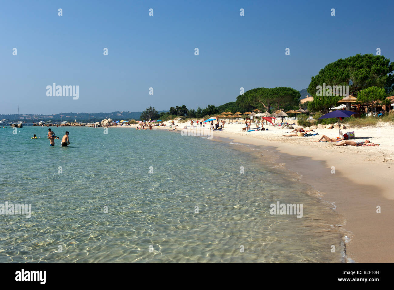 The beach at Pinarello in Corsica Stock Photo - Alamy