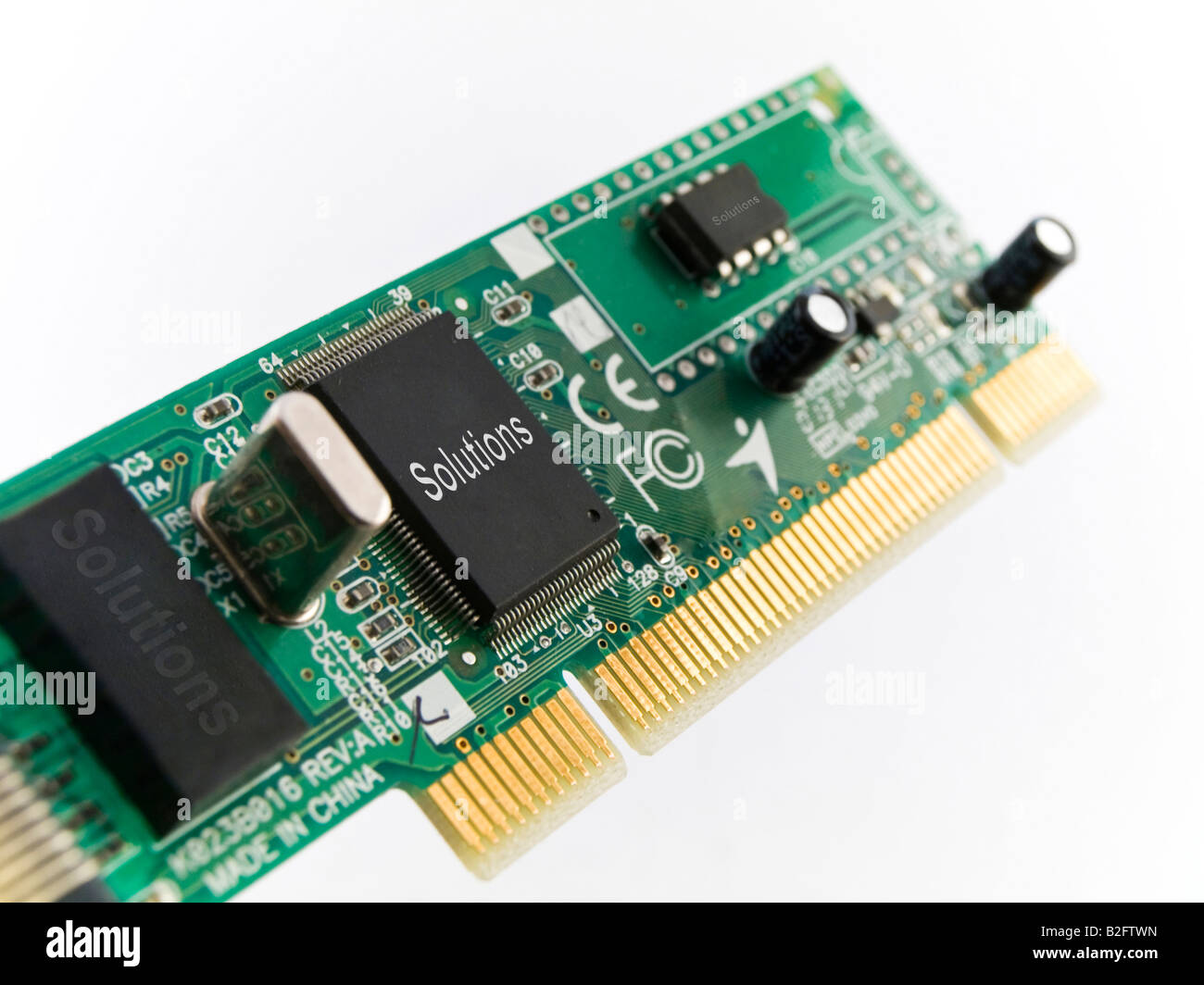 Solutions Circuit Board PCI on White Background Stock Photo - Alamy