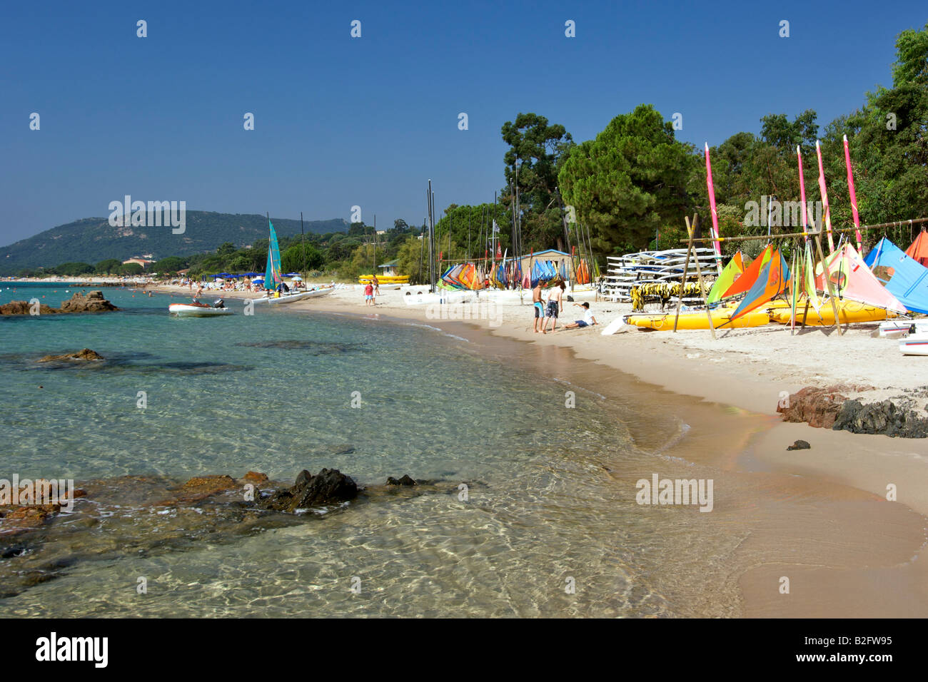The beach at Pinarello in Corsica Stock Photo - Alamy