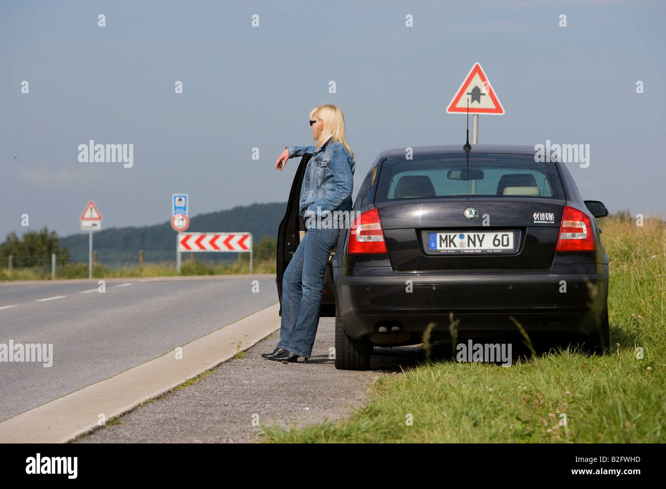 Break during a trip with a car journey Stock Photo - Alamy