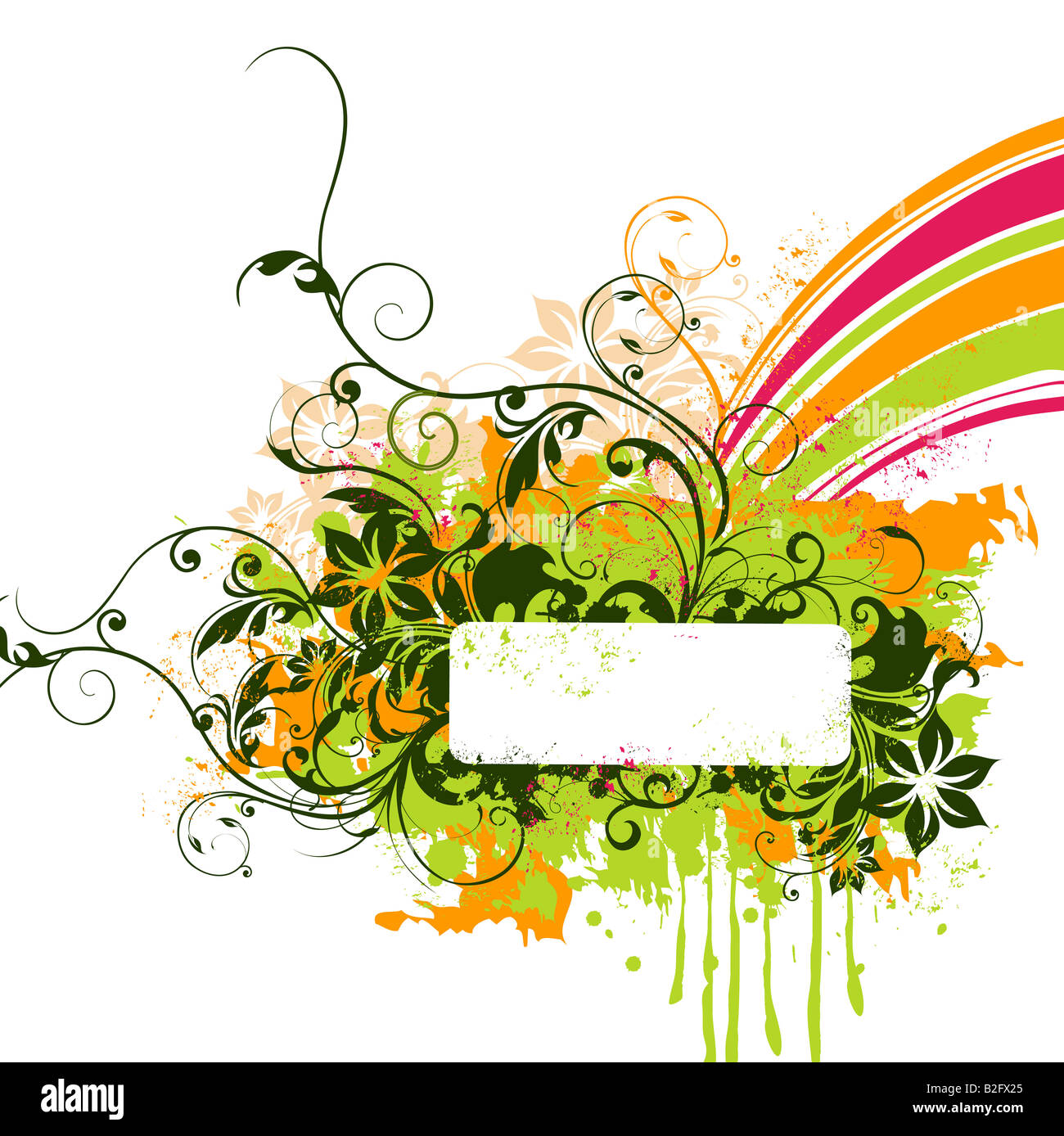 illustration drawing of floral background Stock Photo - Alamy