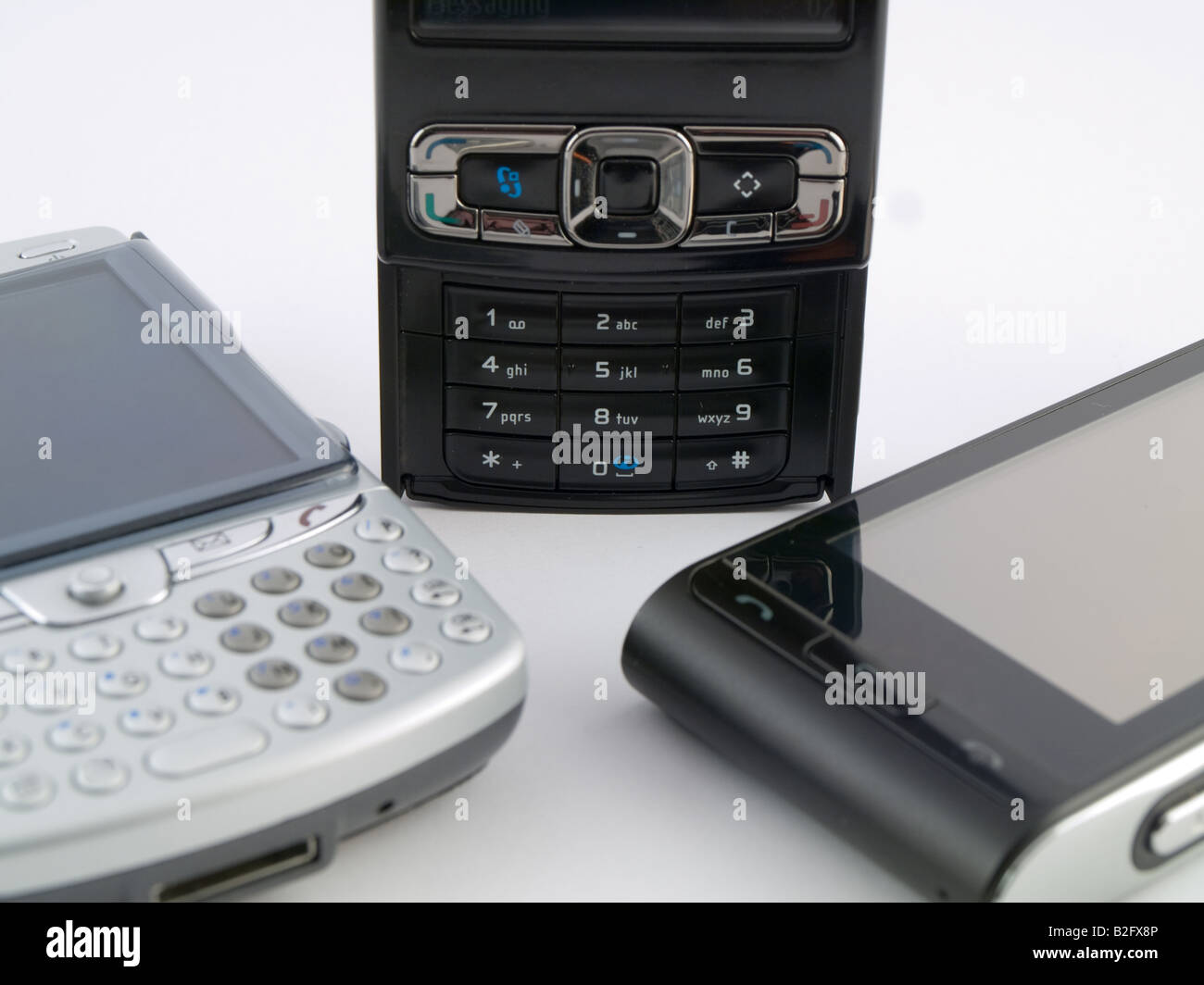 Stack Pile of Several Modern Mobile Phones PDA Cell Handheld Units ...