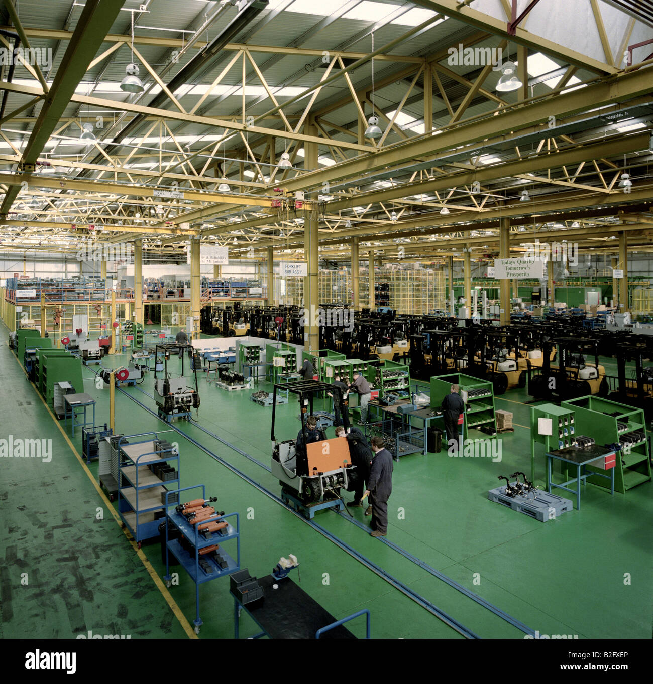 Production Line in a Fork Lift Truck Factory Stock Photo - Alamy