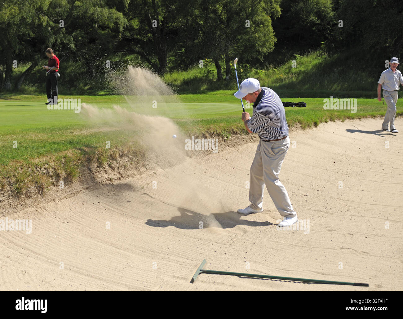 A bunker shot on the Kingussie Golf Course in Strathspey in the ...