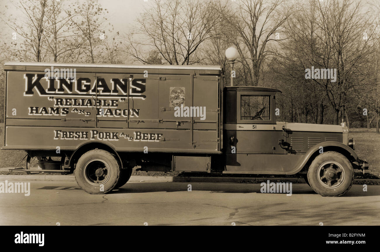 Kingan's "Reliable" Hams and Bacon, Fresh Pork and Beef Delivery Truck ...
