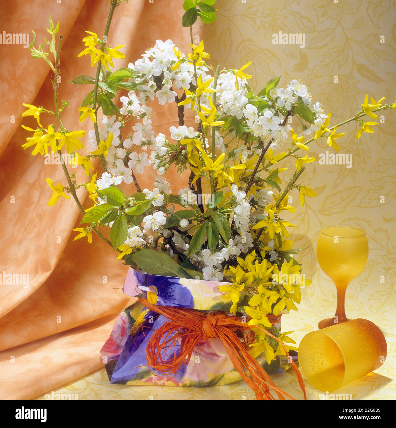 bouquet with blooming twigs Stock Photo - Alamy