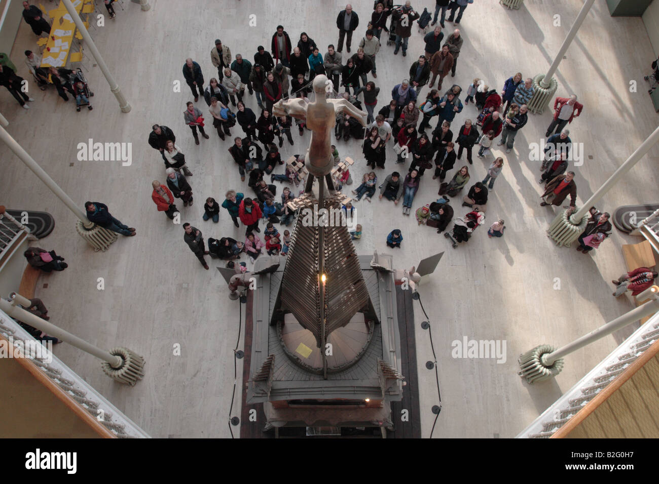 The pieta which sits atop the Millenium Clock Tower in the Royal Museum ...