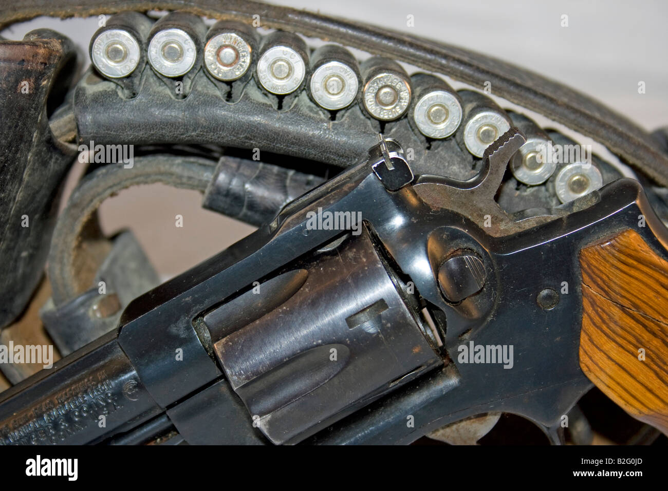 Silo-357 Magnum with Belt and Shells Stock Photo - Alamy