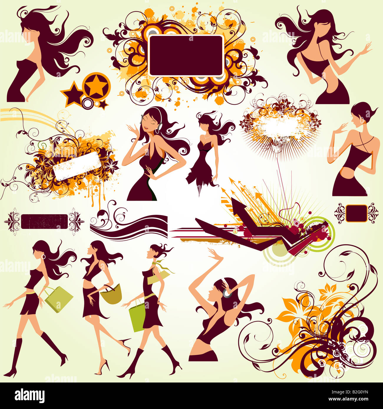 illustration of design elements Stock Photo - Alamy