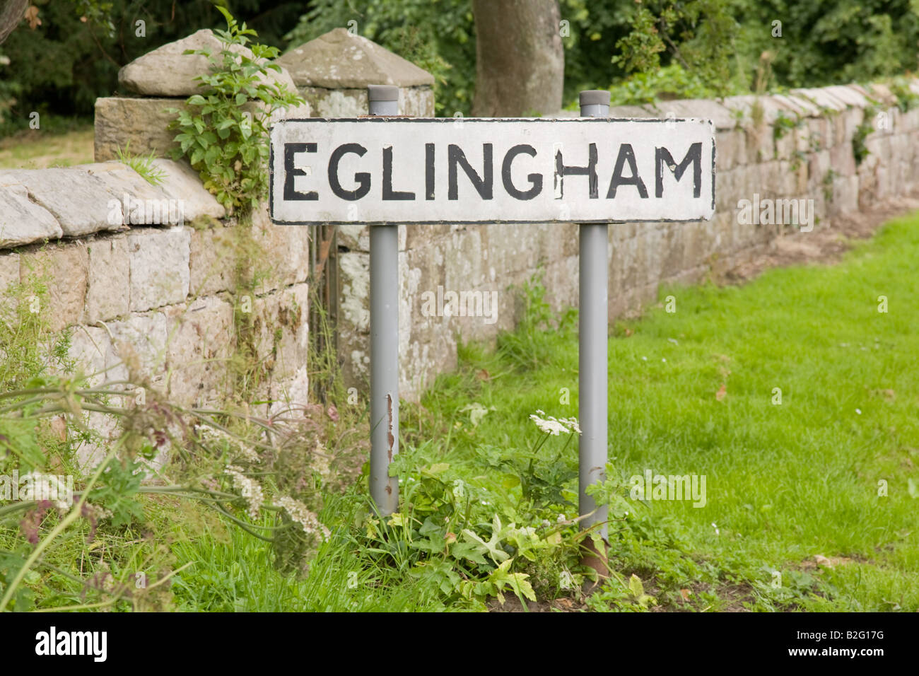 Eglingham village sign Northumberland England UK Stock Photo - Alamy