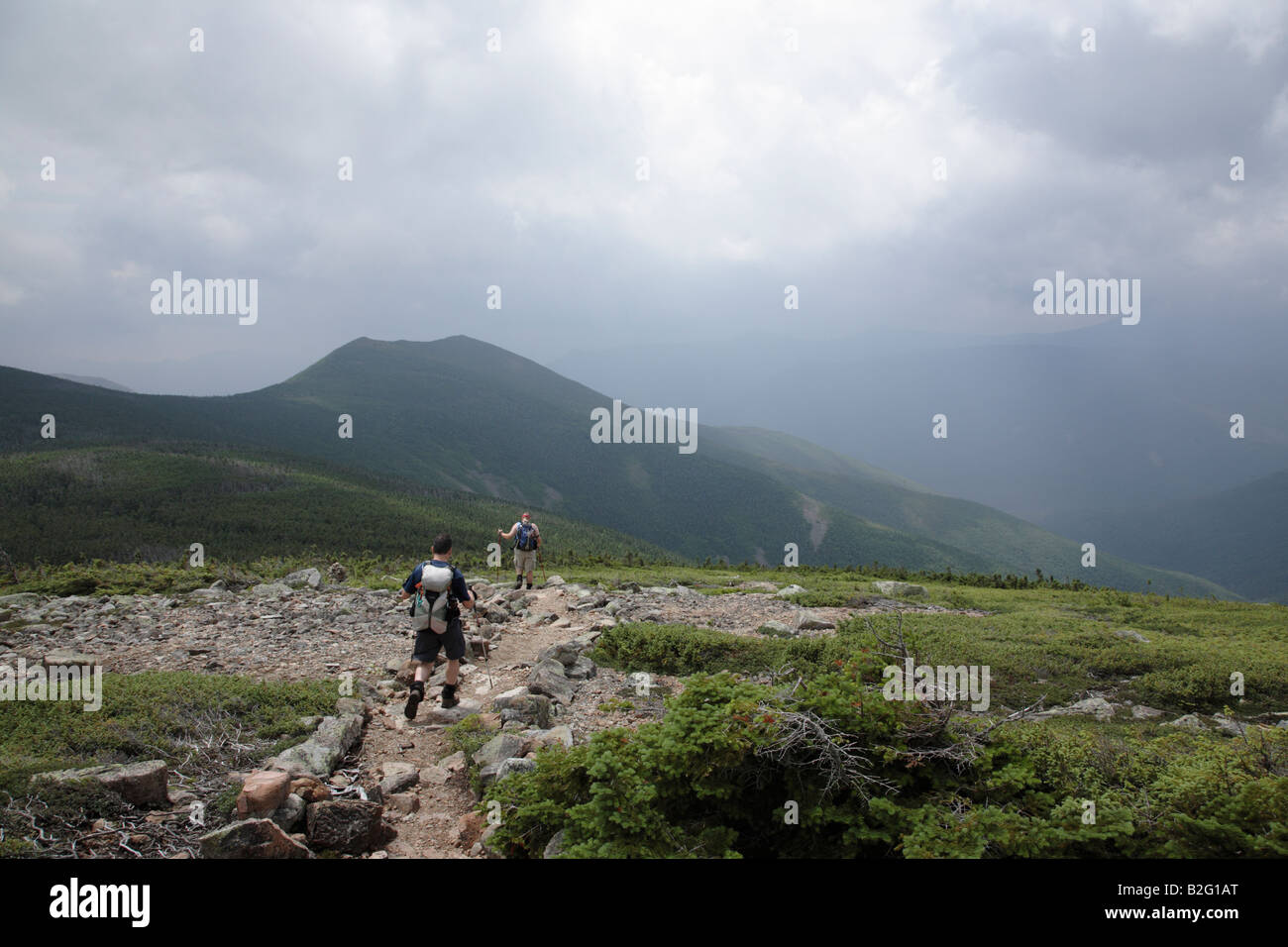 Hikers make their way along the Bondcliff Trail in the White Mountains ...