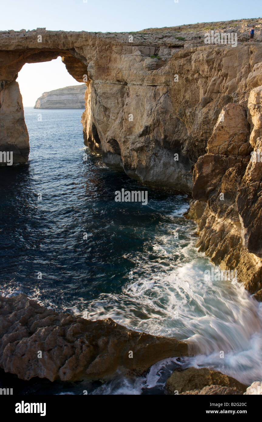 Rock formation on coast of island of Gozo, Malta Stock Photo - Alamy