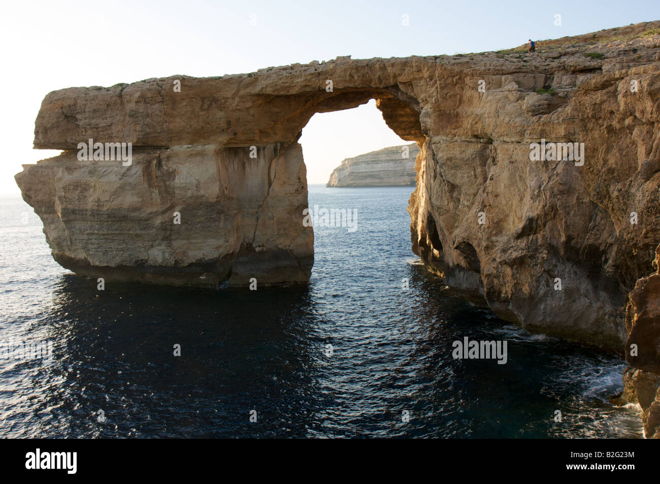 Rock formation on coast of island of Gozo, Malta Stock Photo - Alamy