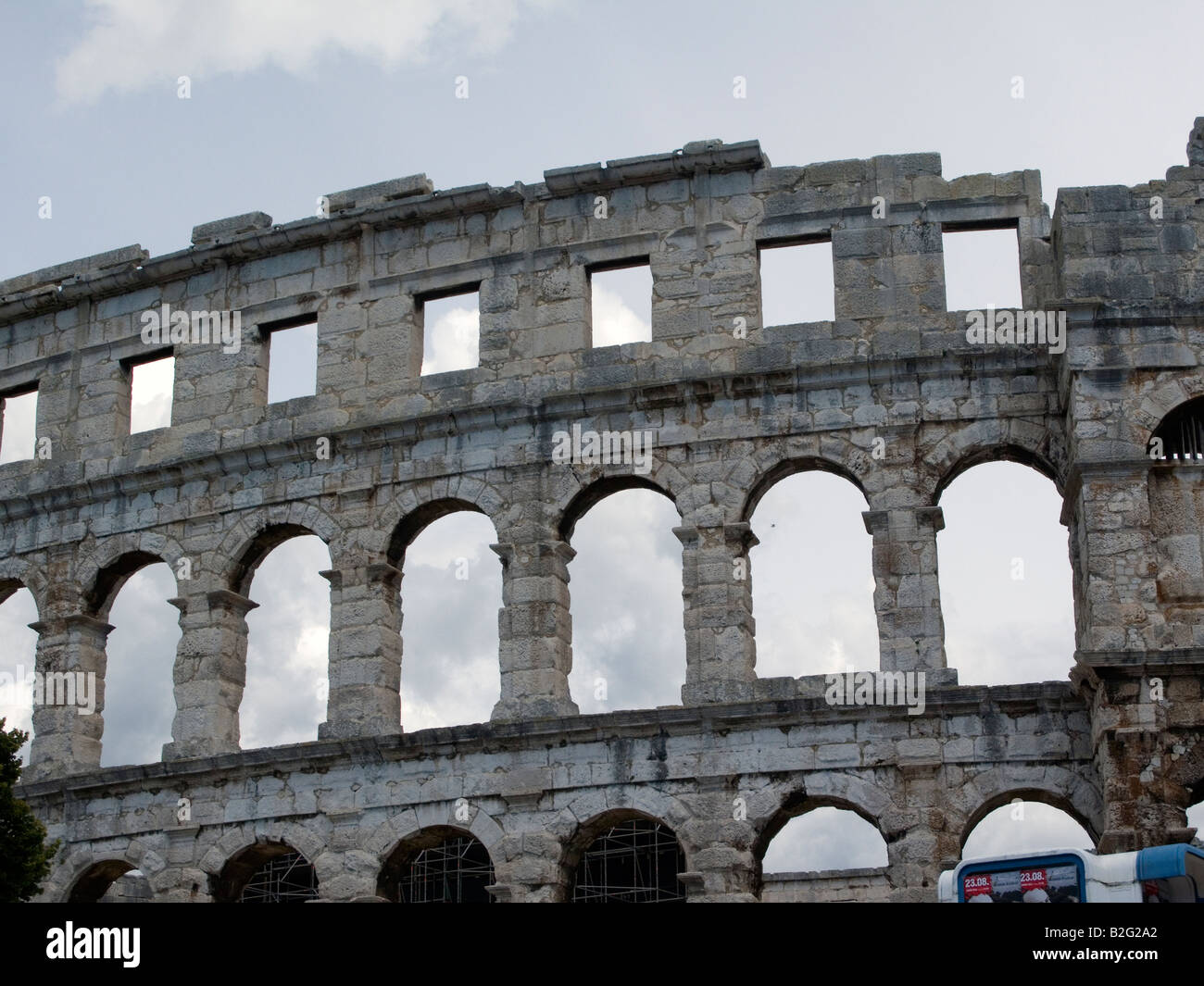 Part of wall - colloseum Arena Pula Croatia Stock Photo - Alamy