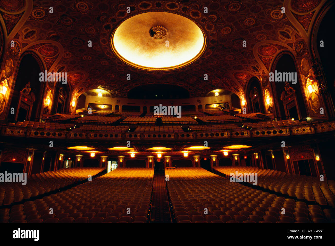 Golden seats and interior of the Ocean Theater, Providence, Rhode ...