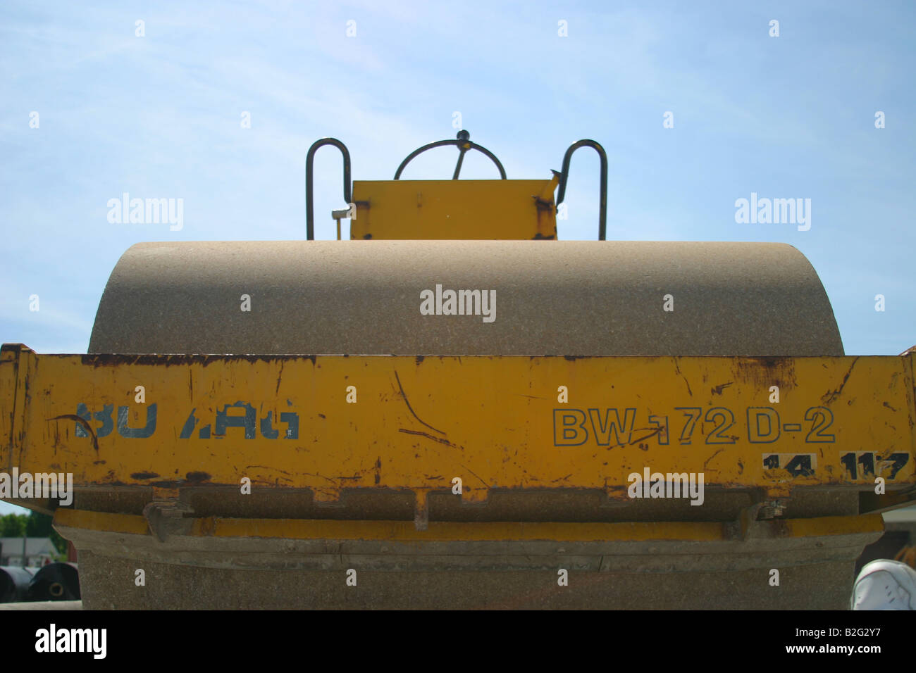 wide angle head on view of a steamroller Stock Photo - Alamy