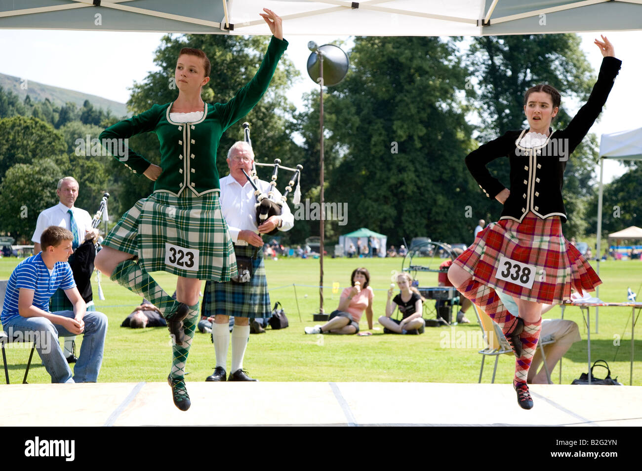 Young Girls Traditional Scottish Highland Dancing During The Langholm ...