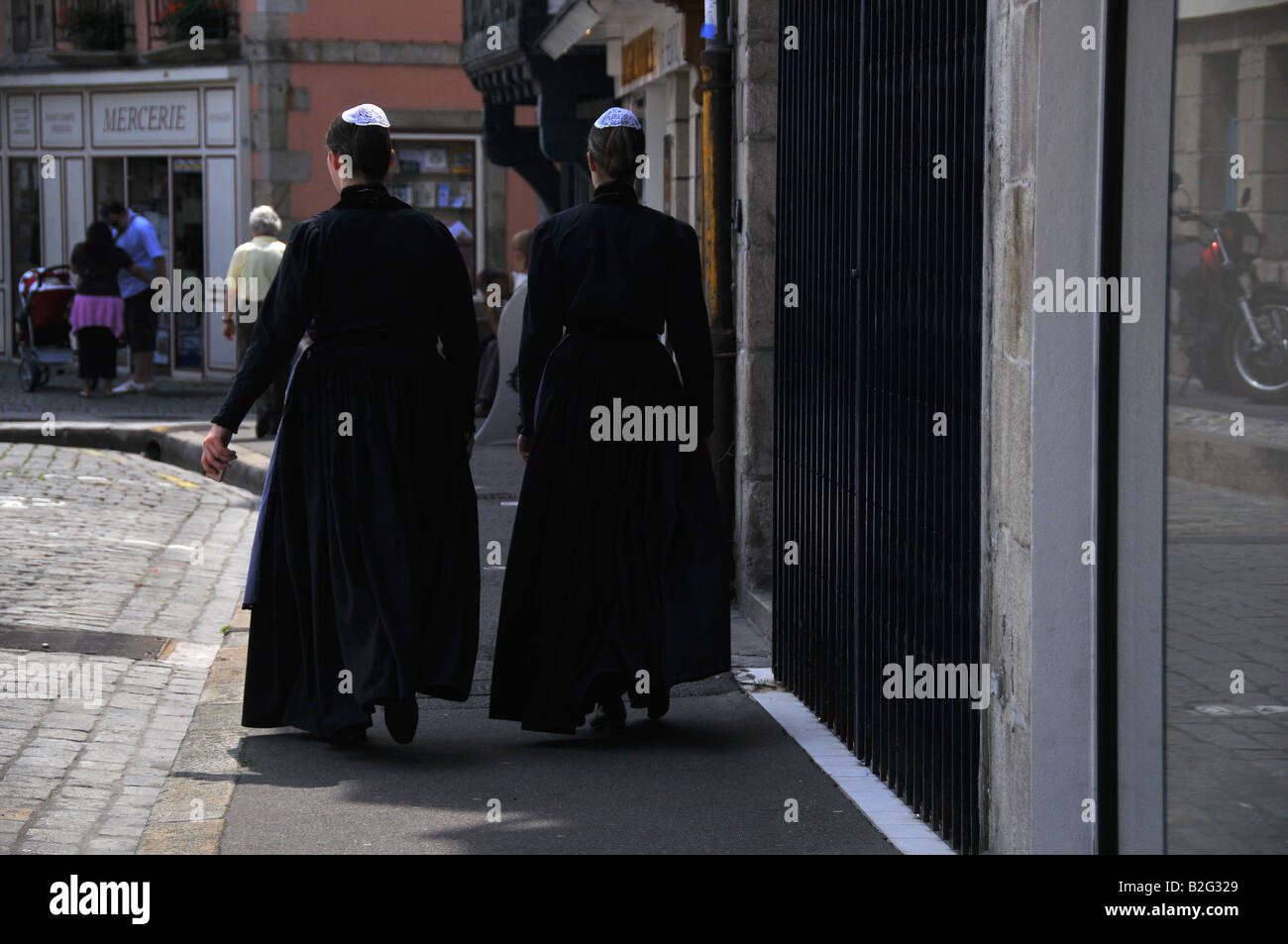 two women dressed in traditional costume in Cornwall Festival in ...