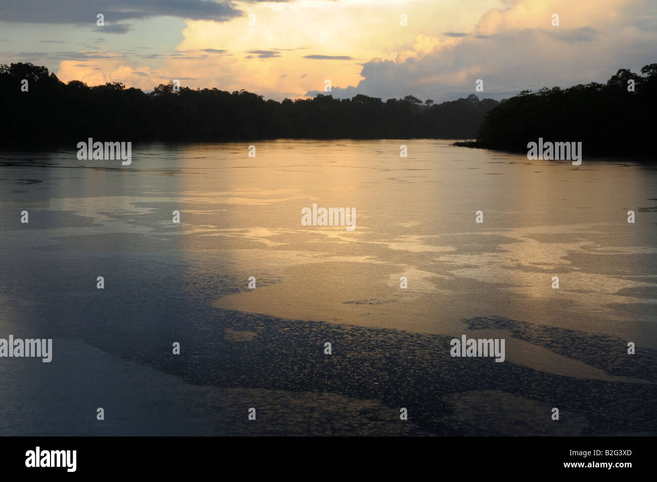 Rain on Yavari River Amazon Rainforest Stock Photo - Alamy