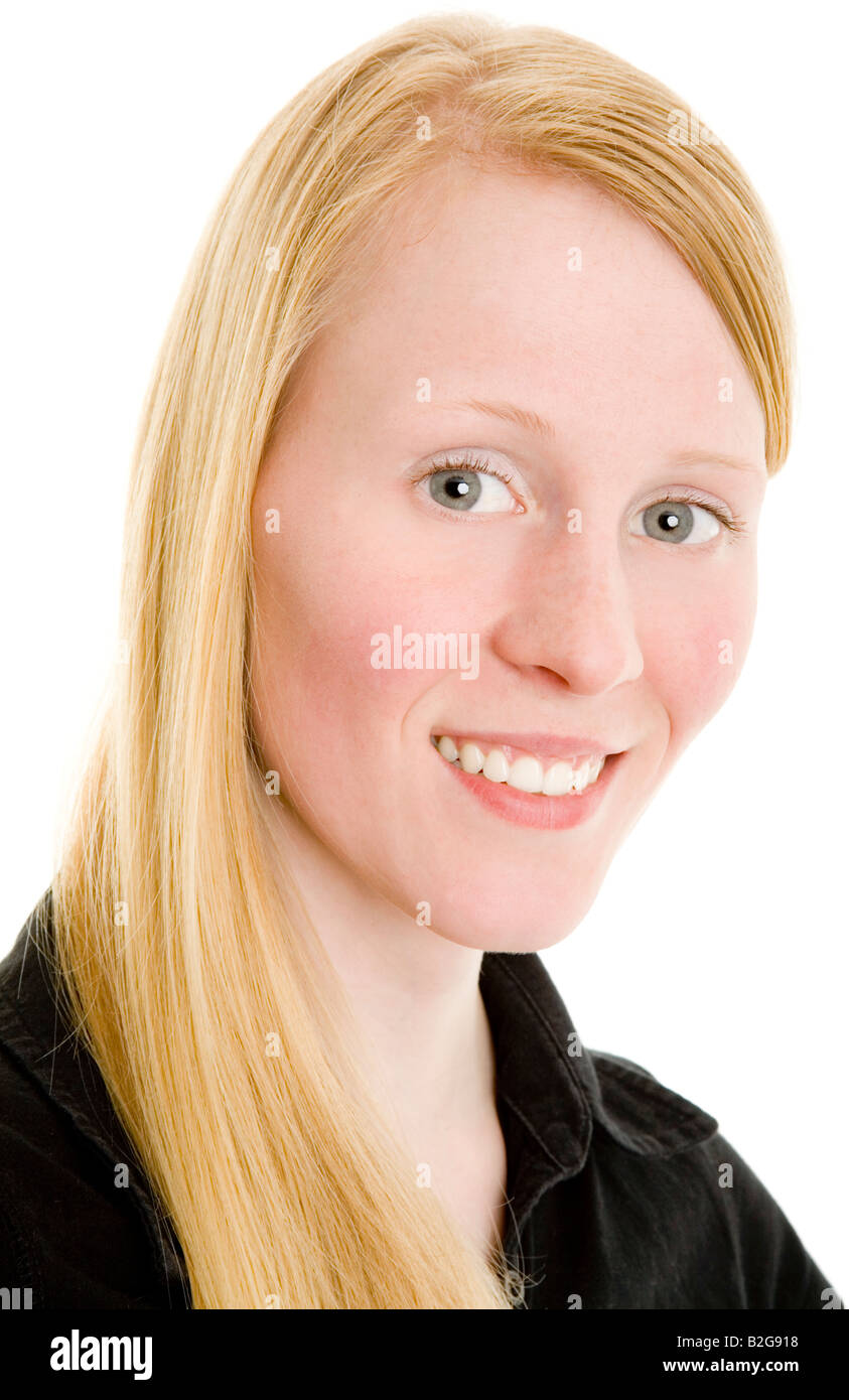 young blond woman model people portrait pretty beautiful Portrait einer ...