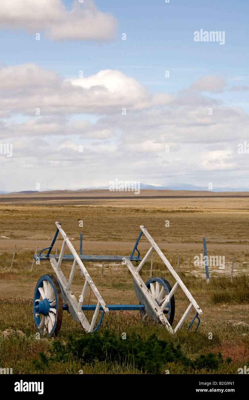 wooden tumbrel patagonia chile south america Wolkenstimmung mit altem ...