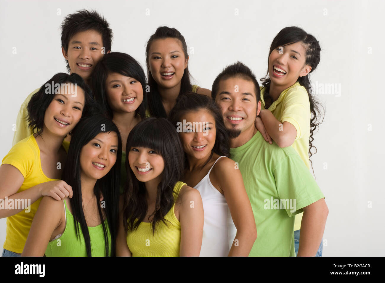 Portrait of a group of friends smiling Stock Photo - Alamy