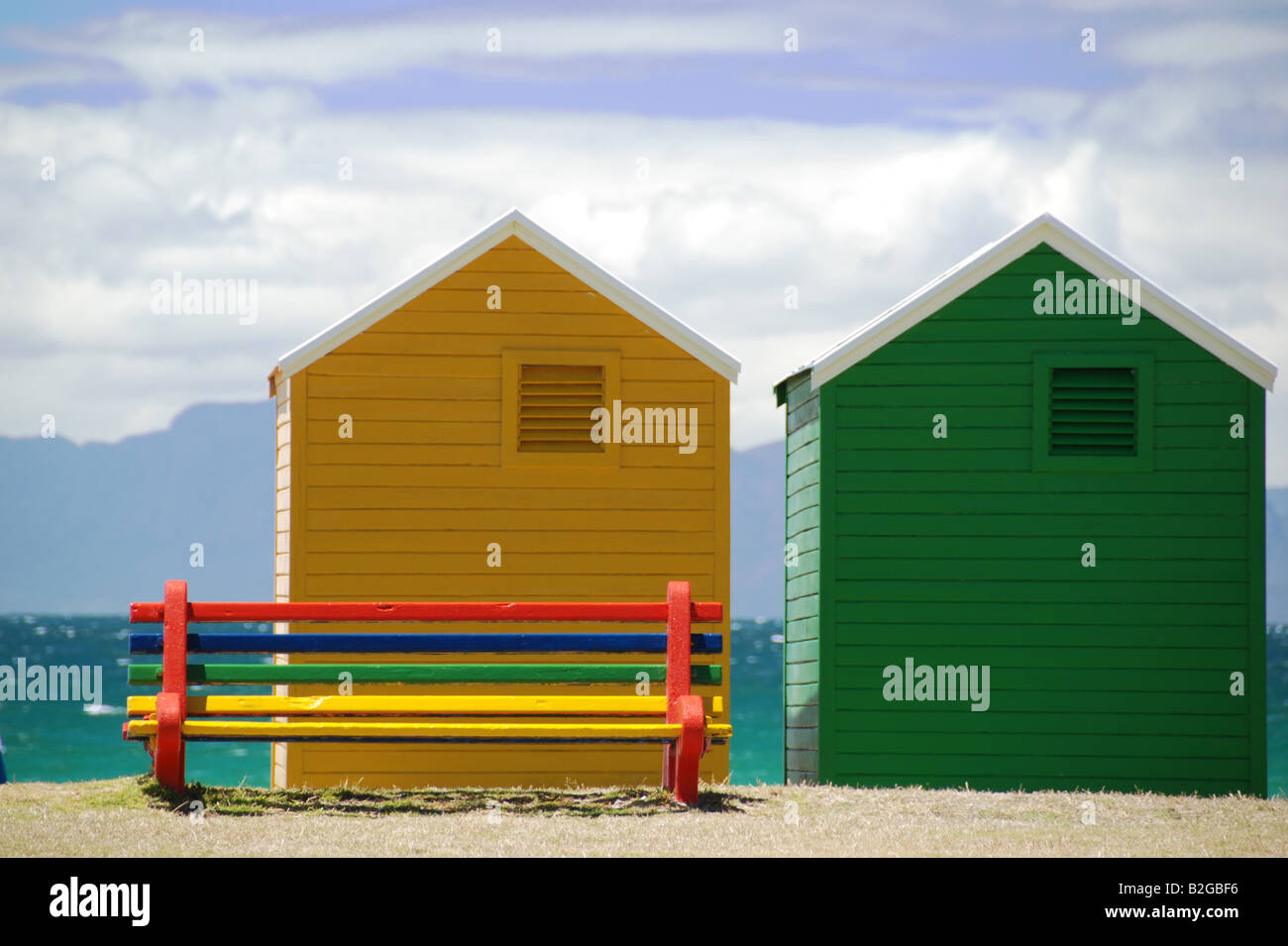 beach changing huts Stock Photo - Alamy