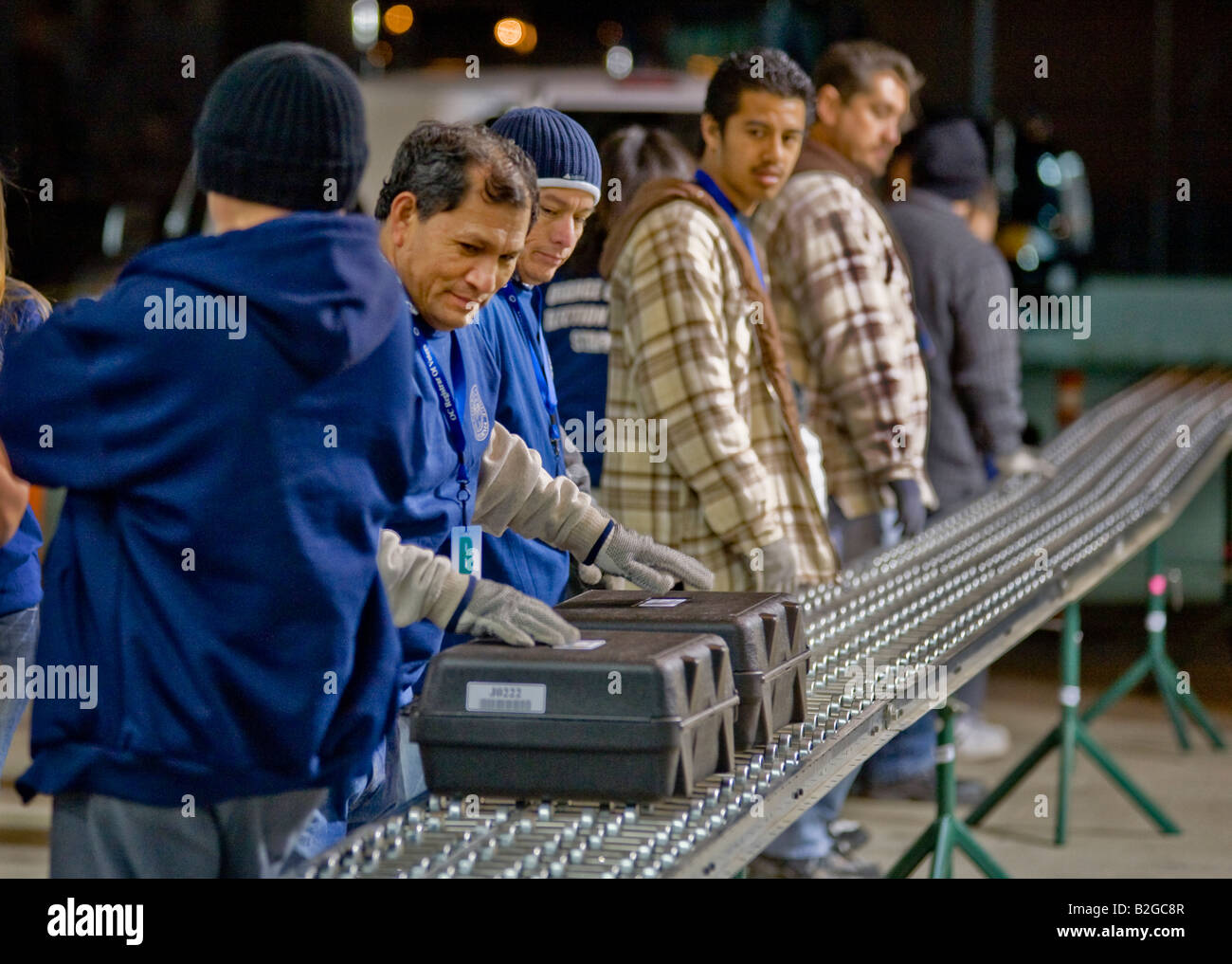 On election night a mobile ballot box from electronic voting machine ...