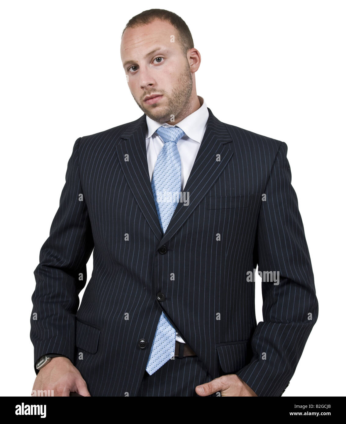 standing businessman on isolated background Stock Photo - Alamy
