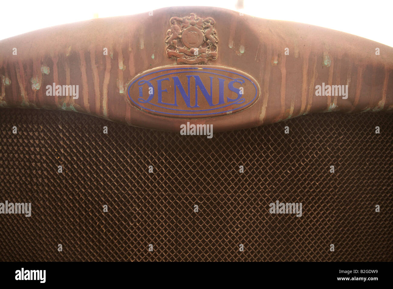 Old rusted Dennis fire engine radiator Stock Photo - Alamy