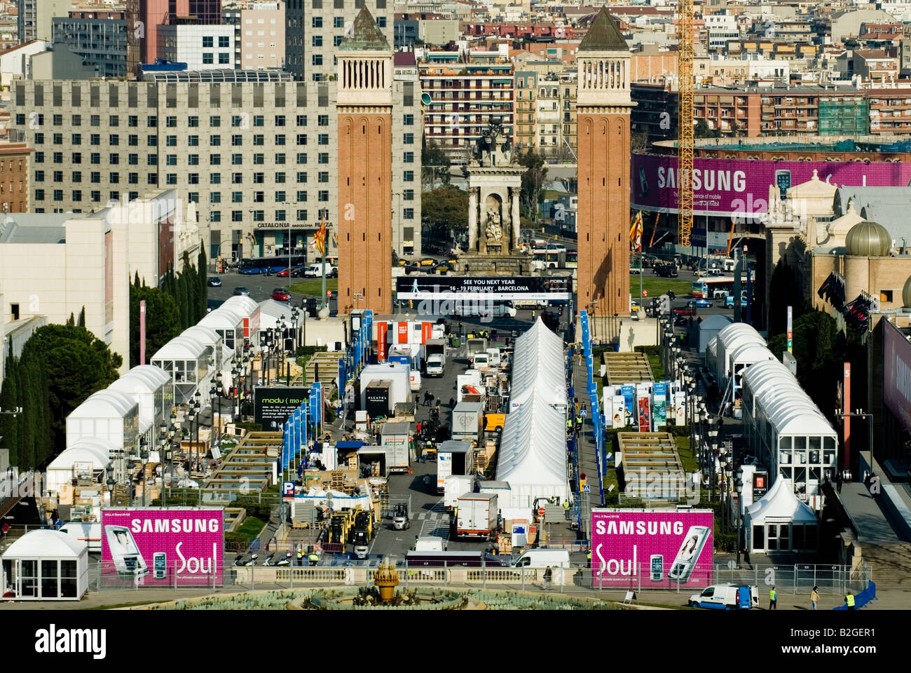 samsung gsma phone trade barcelona spain 2008 Stock Photo - Alamy