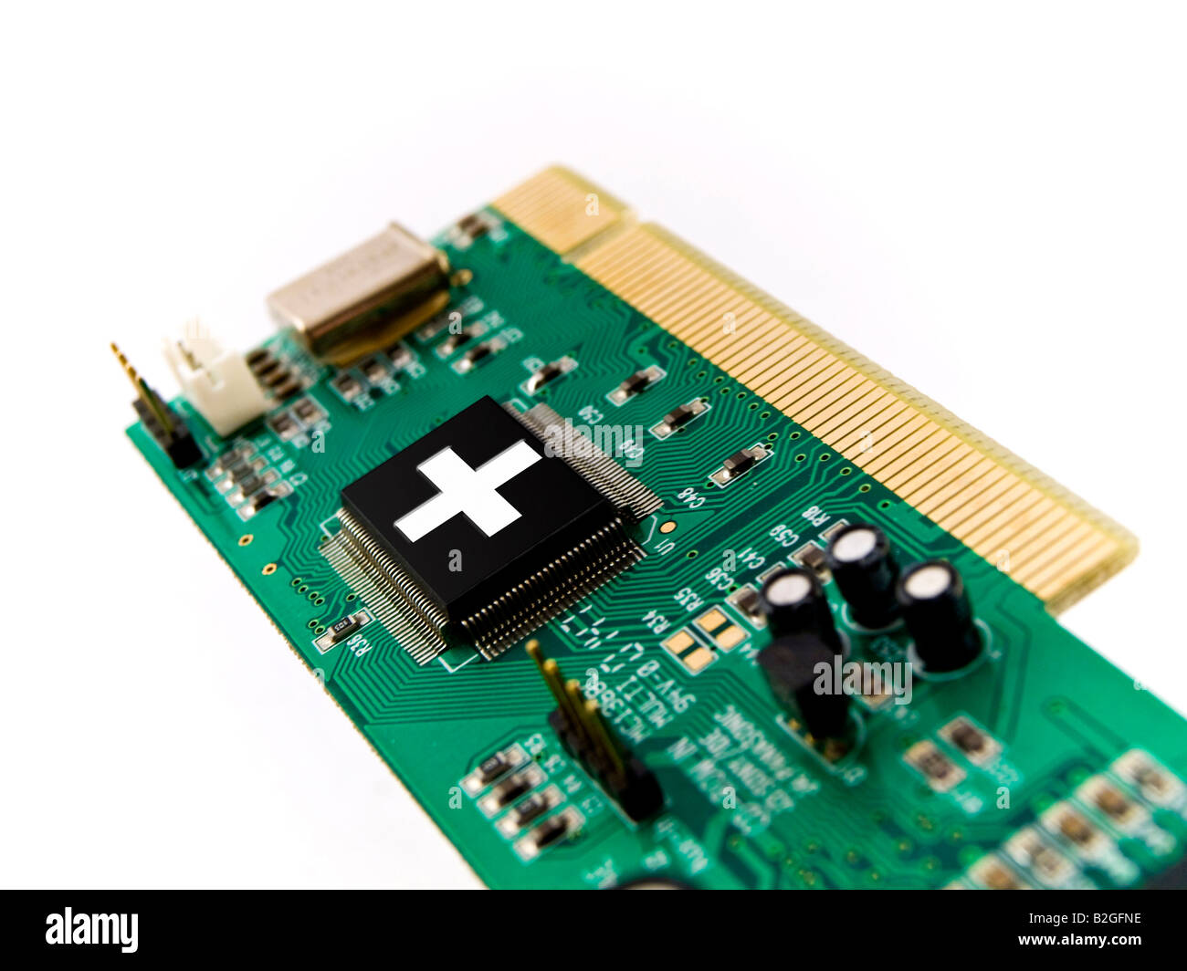 PC Help Circuit Board PCI on White Background Stock Photo - Alamy