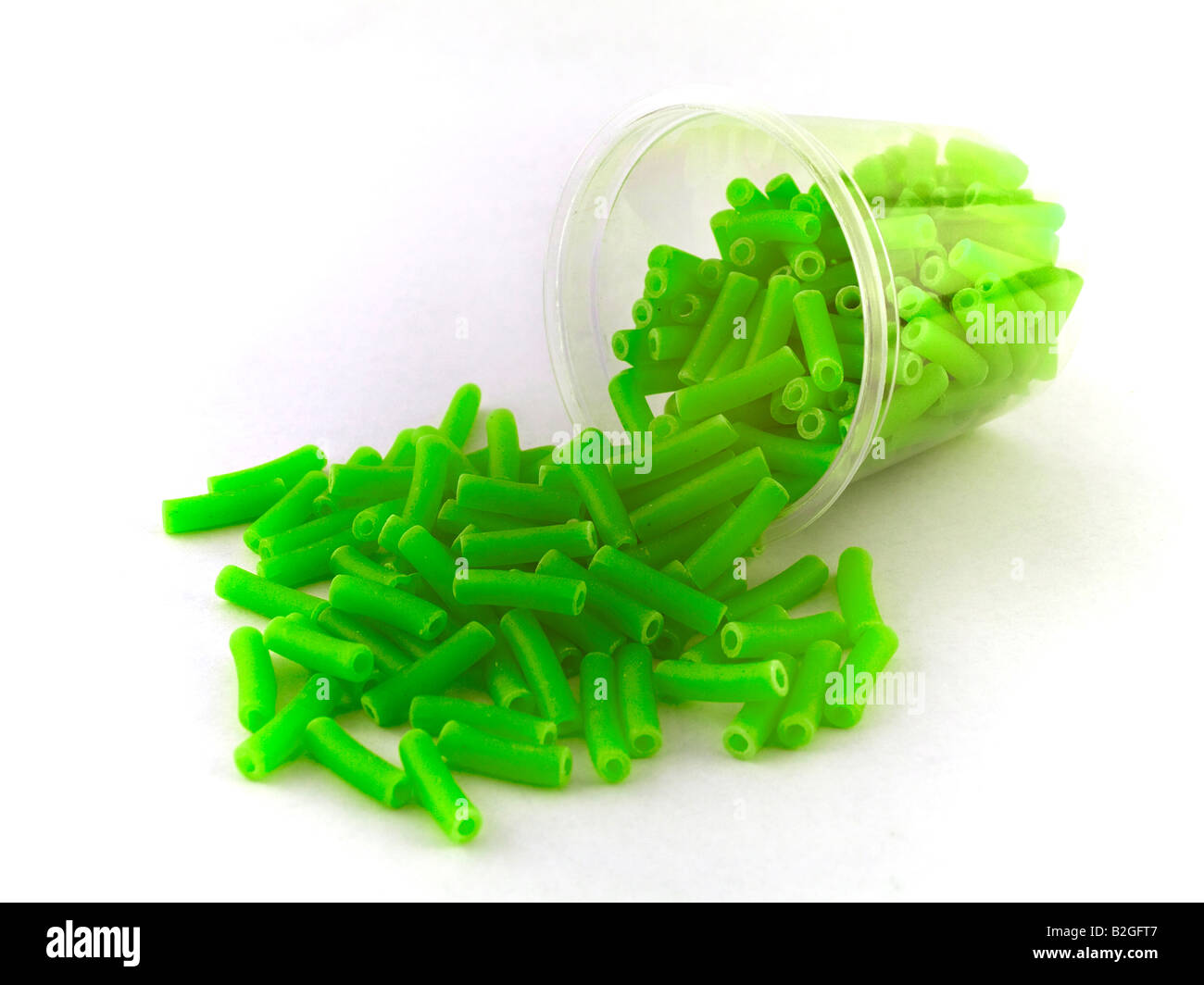 Green Pasta Macaroni on White Background Stock Photo - Alamy