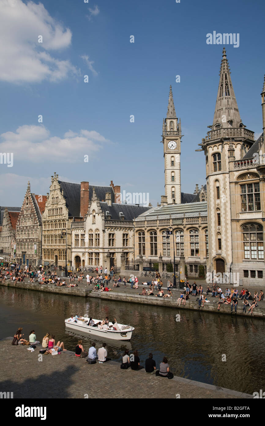 Graslei at Ghent Belgium Stock Photo - Alamy