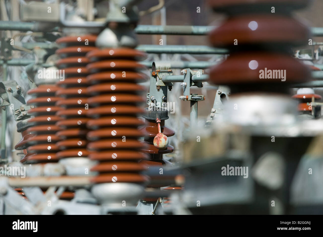 High power ceramic insulation at substation Stock Photo - Alamy