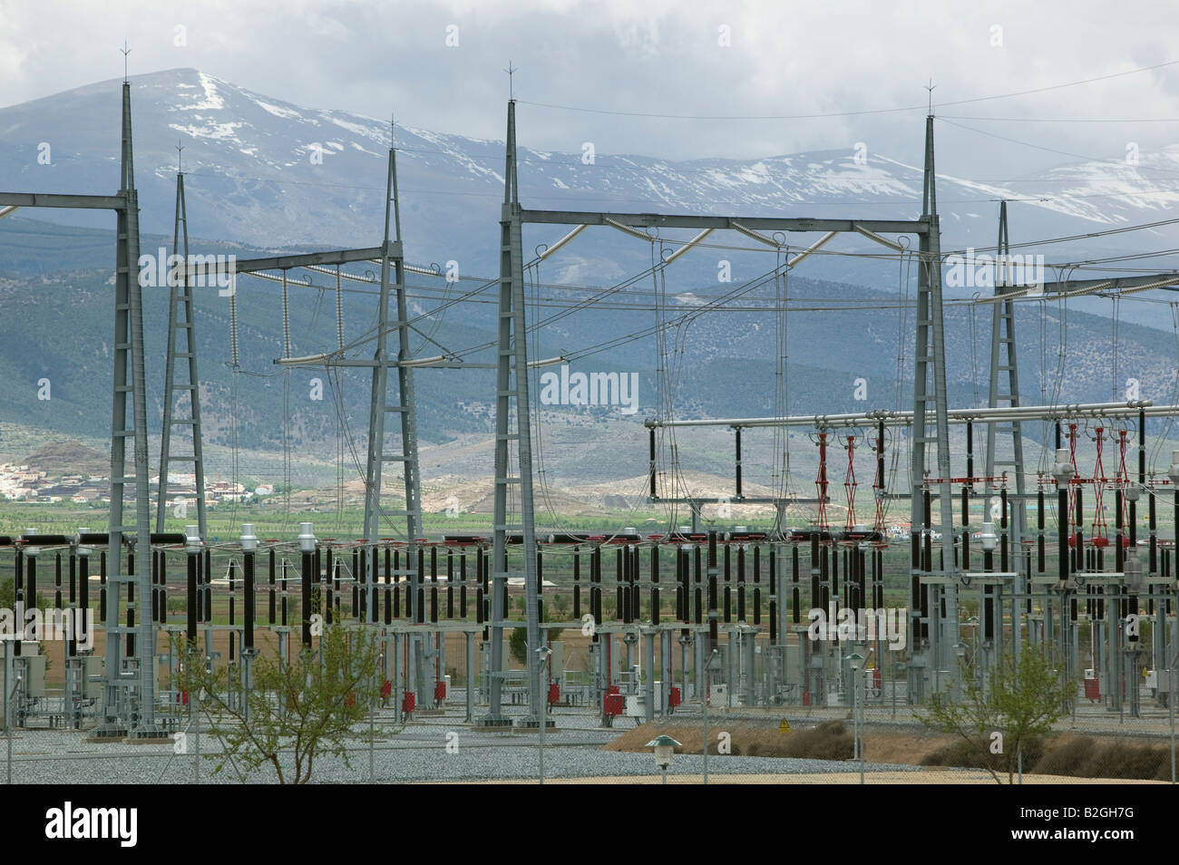 Substation at the Marquesada de Zenete Wind Farm, Andalucia, Spain ...