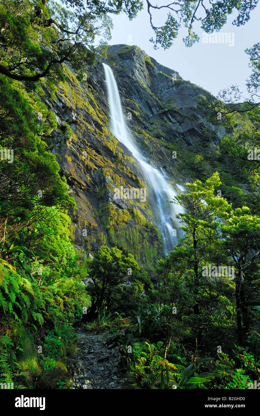Earland Falls Routeburn Track new zealand waterfall Humboldt Mountains ...
