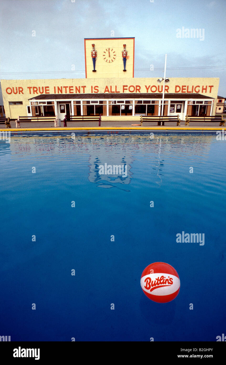 butlins beach ball floating on swimming pool at butlins holiday camp ...