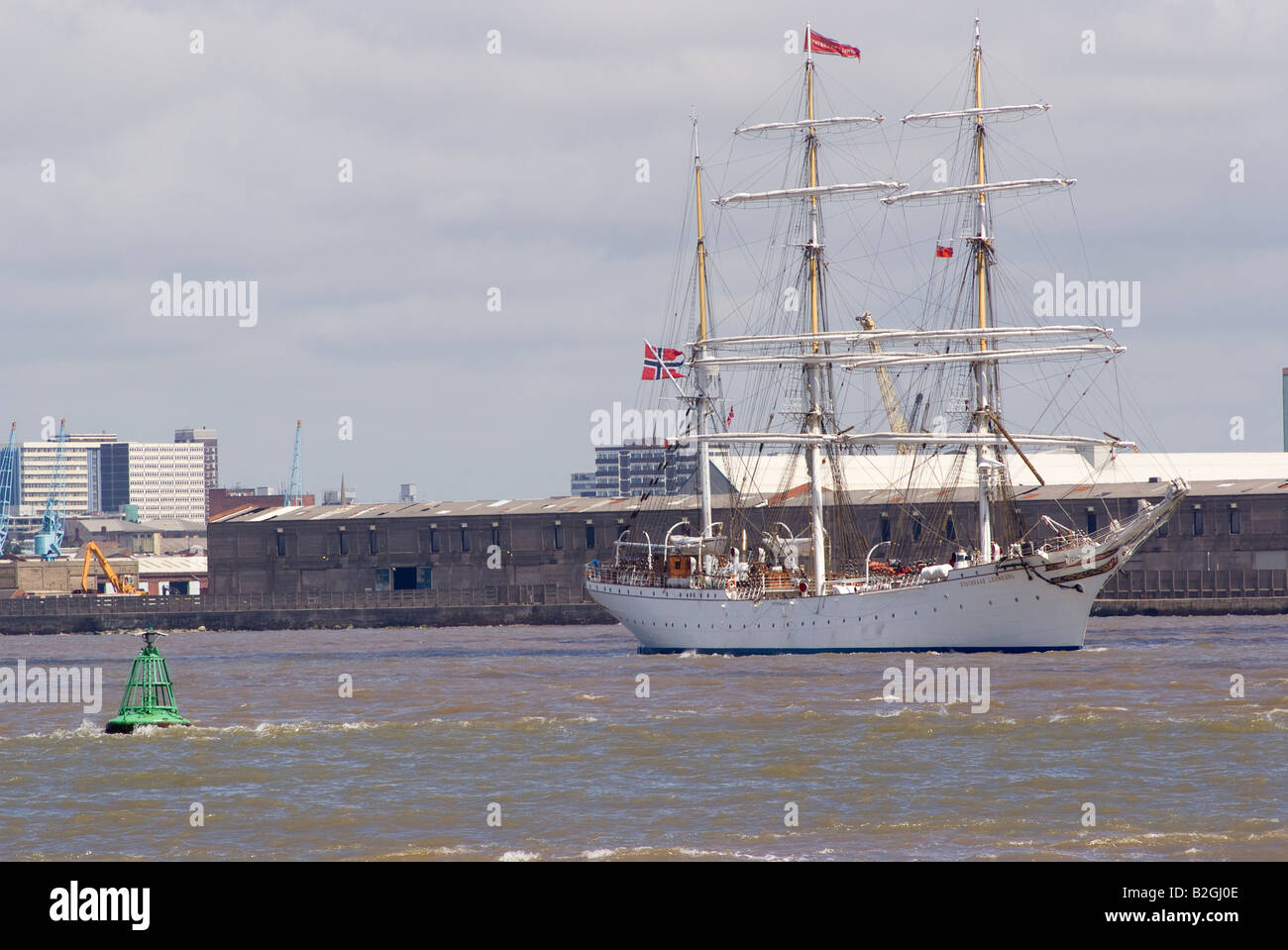 The Norwegian Tall Ship Statsraad Lehmkuhl on Her Way to the Start of ...