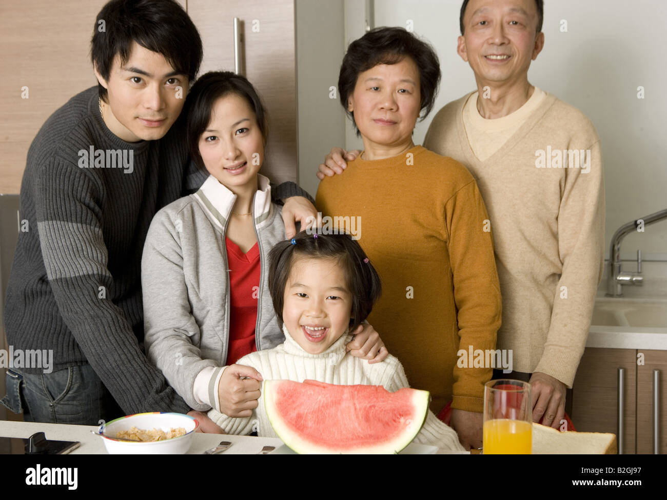 Portrait of a family, Shanghai, China Stock Photo - Alamy