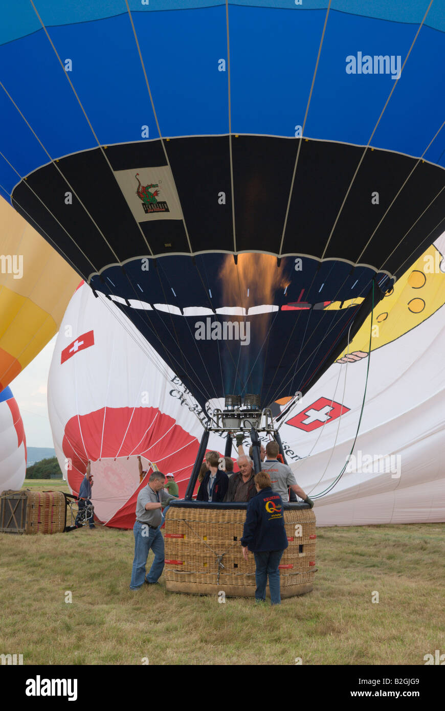 hot air balloon flight ballons festival burner flame starting ground ...