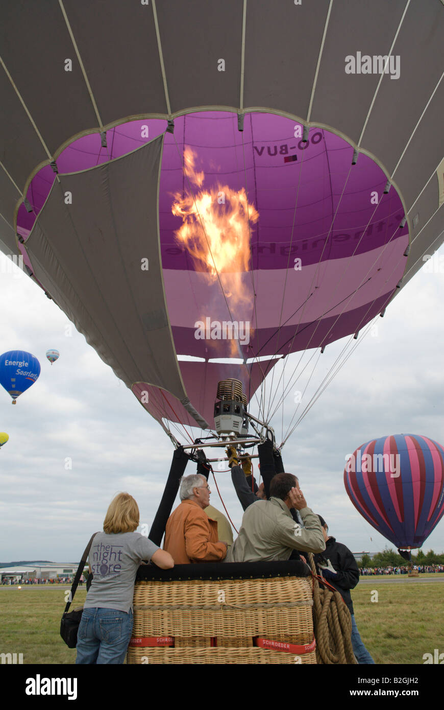 hot air balloon flight ballons festival burner flame starting ground ...