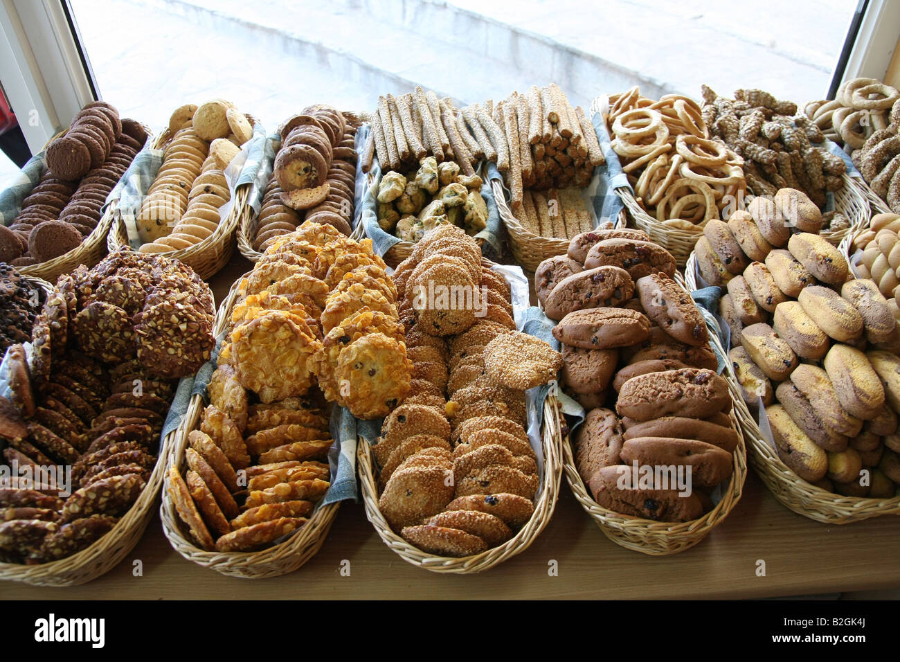 Greece Macedonia Castoria Interior of a local bakery Stock Photo - Alamy